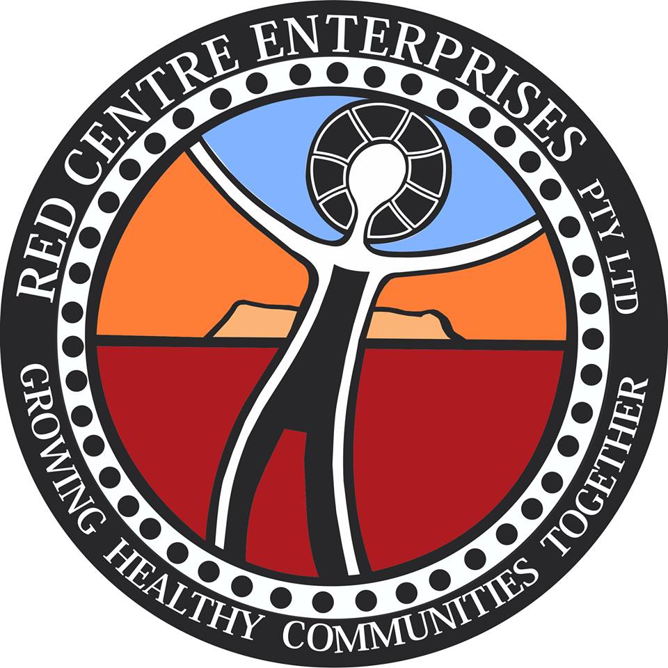 RED CENTRE ENTERPRISES LOGOS AND BRANDING – ARTWORK BY BINDI